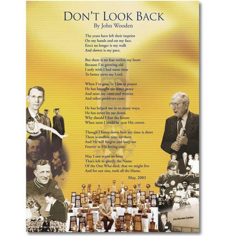 Don't Look Back Poster by John Wooden | The John R. Wooden Course Products